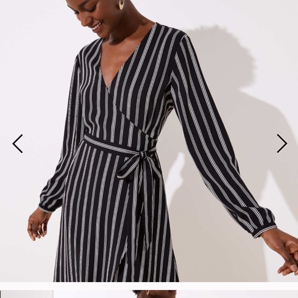LOFT | Dresses | Nwt Loft Striped Midi Wrap Dress Xsmall | Poshmark